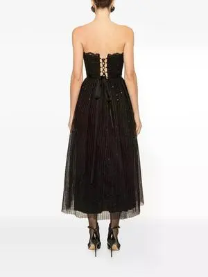 NISSA Lace-trimmed Tulle Midi Dress