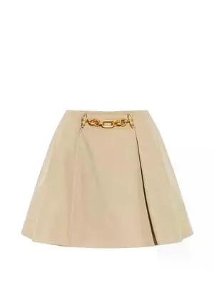 Balmain Chain-embellished A-line Skirt - Neutrals