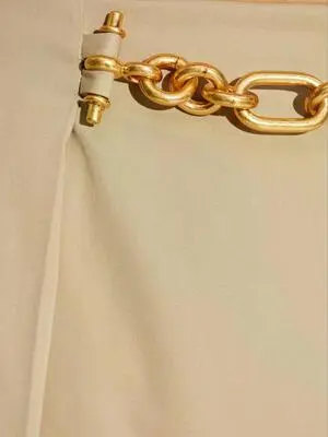 Balmain Chain-embellished A-line Skirt - Neutrals