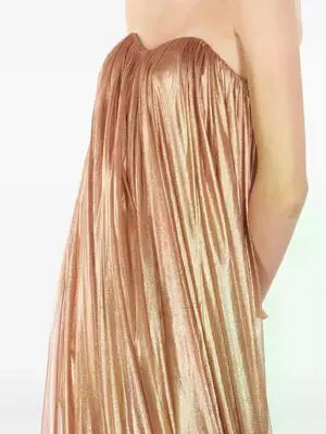 IMROSKA Gaia Strapless Maxi Dress - Brown