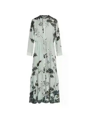 Munthe Bernadette Floral Print Tiered Maxi Dress - Blue