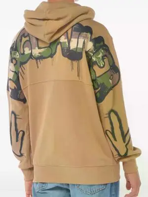 DISCLAIMER Graffiti-print Hoodie - Brown