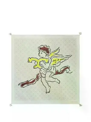 Tory Burch T-monogram Cherub Silk Neckerchief - Neutrals