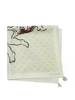 Tory Burch T-monogram Cherub Silk Neckerchief - Neutrals