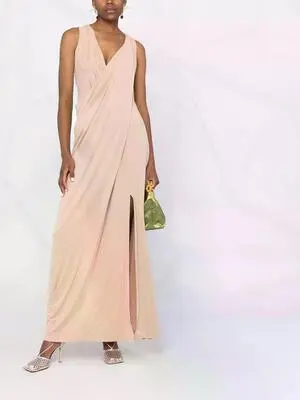 Alberta Ferretti Draped Crossover Detail Maxi Dress