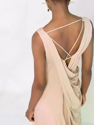 Alberta Ferretti Draped Crossover Detail Maxi Dress