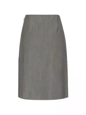 Fendi Straight Midi Skirt With Button Detail
