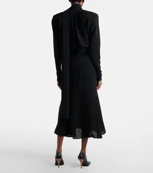 MUGLER Crepe Midi Dress
