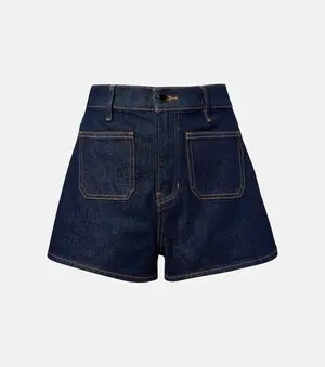 Veronica Beard Elijah Denim Shorts In Indigo Rinse