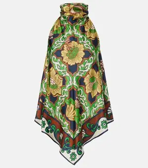 ALEMAIS Liana Printed Silk Satin Top - Multicoloured