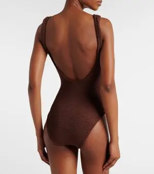 Hunza G Squareneck Swimsuit - Brown