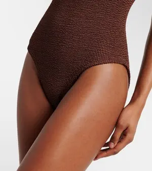 Hunza G Squareneck Swimsuit - Brown