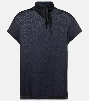 LEMAIRE Scarf-detail Jersey Top In Urchin