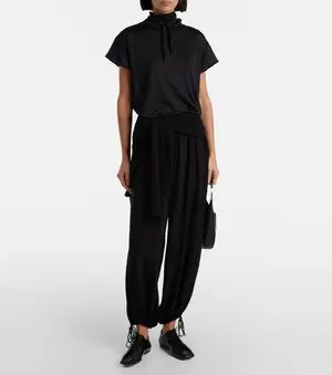LEMAIRE Scarf-detail Jersey Top In Urchin