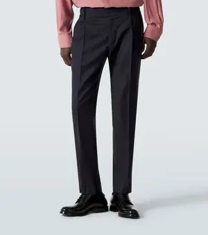 Dolce & Gabbana Chalk Stripe Virgin Wool Slim Trousers