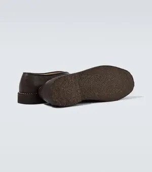 LEMAIRE Piped Leather Slip-on Shoes - Brown