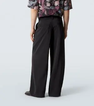 LEMAIRE Silk-blend Straight-leg Trousers - Black