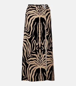 Johanna Ortiz Printed Midi Skirt - Black