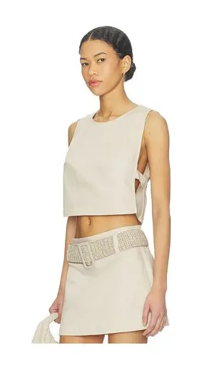 My Beachy Side Alba Denim Top - Neutral