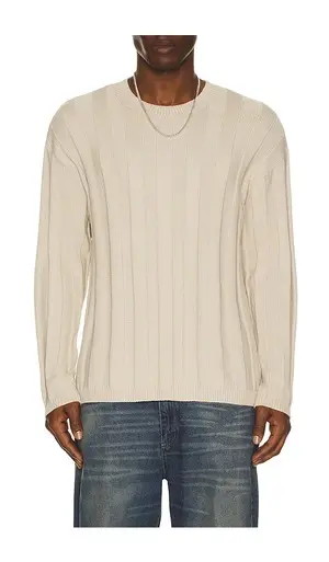 Helmut Lang Wide Rib Crew Neck Sweater - Grey