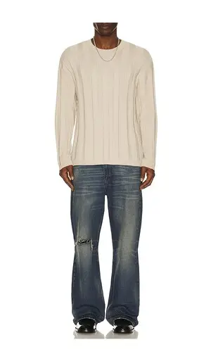Helmut Lang Wide Rib Crew Neck Sweater - Grey
