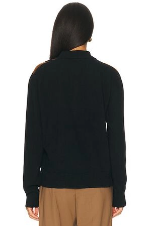 RÓHE Compact Knitted Check Polo Sweater - Black Rust Check