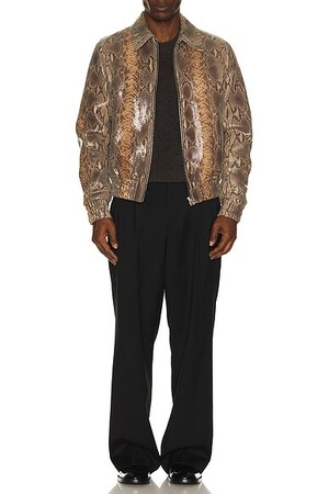 Amiri Leather Snake Western Jacket