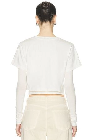 AGOLDE Romily Tee Shirt - White Ash