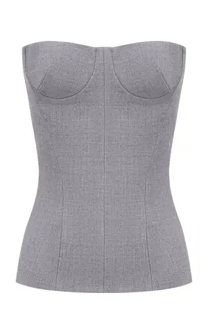 Alex Perry Cupped Suiting Corset Top - Grey