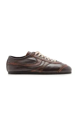 Dries Van Noten Panelled Leather Low Top Sneakers - Brown