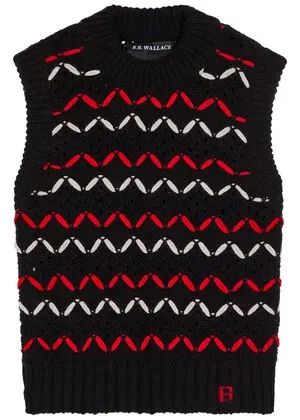 B.B. WALLACE Zigzag Intarsia Wool Vest