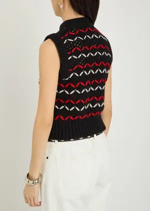 B.B. WALLACE Zigzag Intarsia Wool Vest