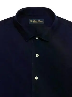 Brooks Brothers Seersucker Open Collar Shirt - Blue