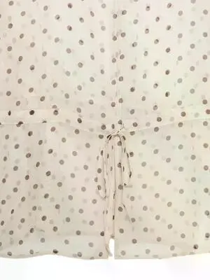 P.a.r.o.s.h Polka-dot Tie-waist Blouse - Neutrals