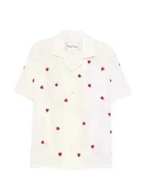 BAZISZT Heart-motif Short-sleeve Shirt - Neutrals