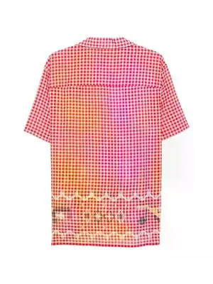 BAZISZT Checked Embroidered Shirt - Red