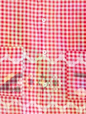 BAZISZT Checked Embroidered Shirt - Red