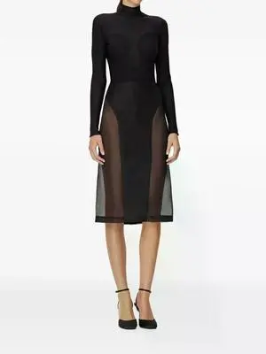 MIA PECULIAR Sheer Detail Midi Skirt