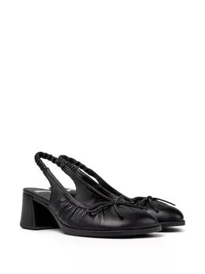 Camper Leather Bow Detail Slingback Pumps