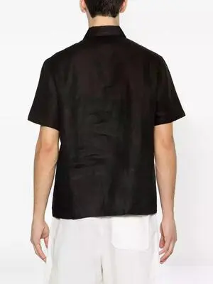 Alpha Studio Buttoned Short-sleeve Shirt - Black