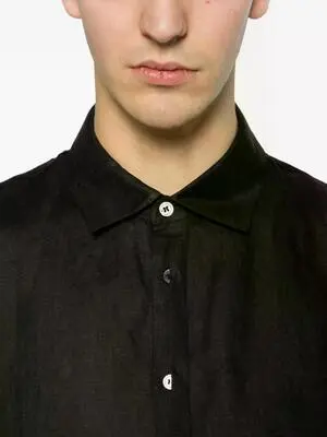 Alpha Studio Buttoned Short-sleeve Shirt - Black