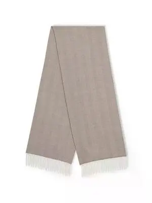 Brooks Brothers Fringed Scarf - Neutrals