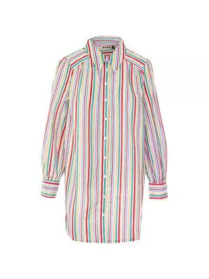 Rixo Ashlyinn Striped Long-sleeve Shirt