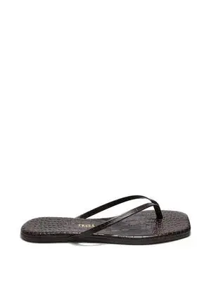Tkees Lily Square Croc-Effect Flip-Flops Brown