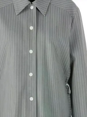 MARCCAIN Striped Shirt Jacket With Drawstring Waist - Grey