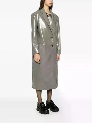 MSGM Faux-leather Crinkled Finish Coat
