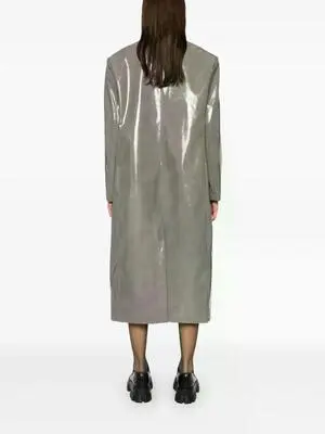 MSGM Faux-leather Crinkled Finish Coat