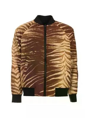 Just Cavalli Tiger Print Bomber Jacket - Brown