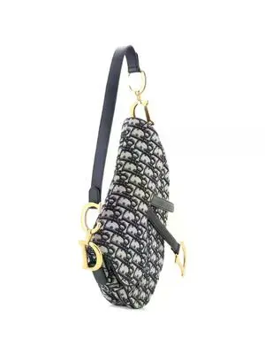 Dior Saddle Handbag Oblique Canvas Medium Shoulder Bag - Blue