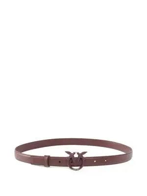 Pinko Pinko Thin Colour-Block Leather Belt With Love Birds Buckle Red